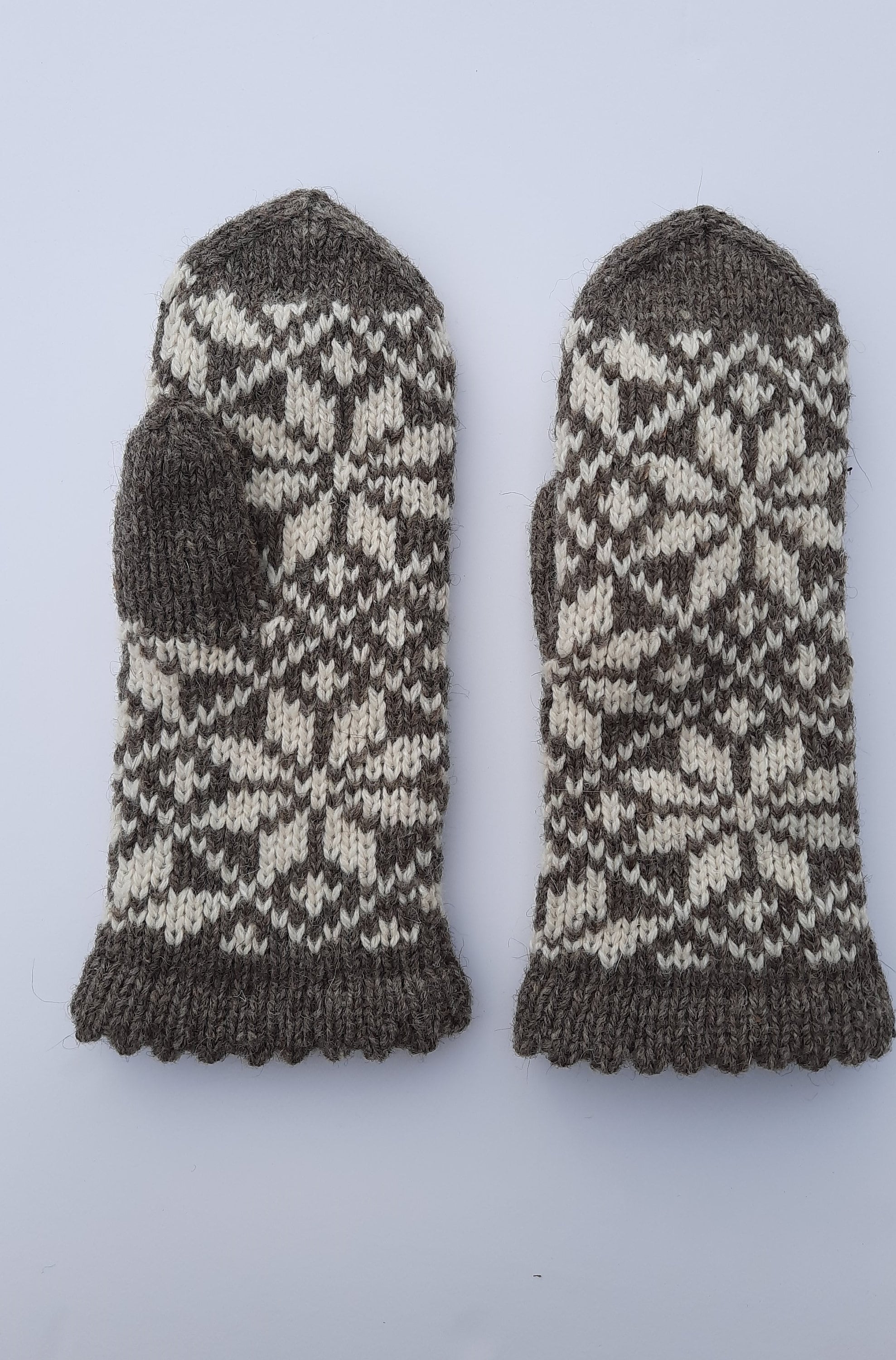 Double Knitted Mittens Snowflake Pattern Knitted Mittens - Etsy Australia