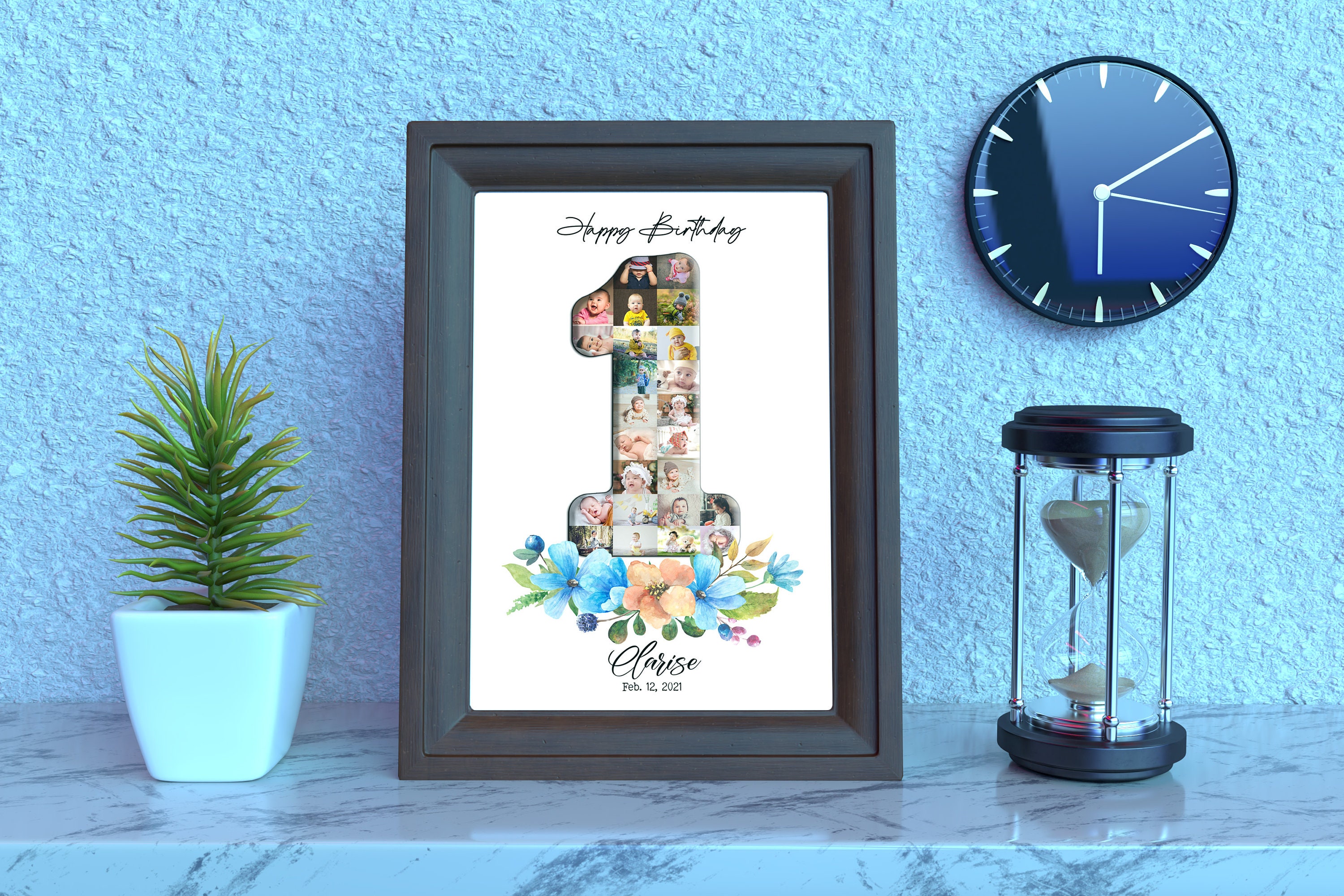 Baby Photo Collage, Number One Photo Collage, First Year Photo, Number ...