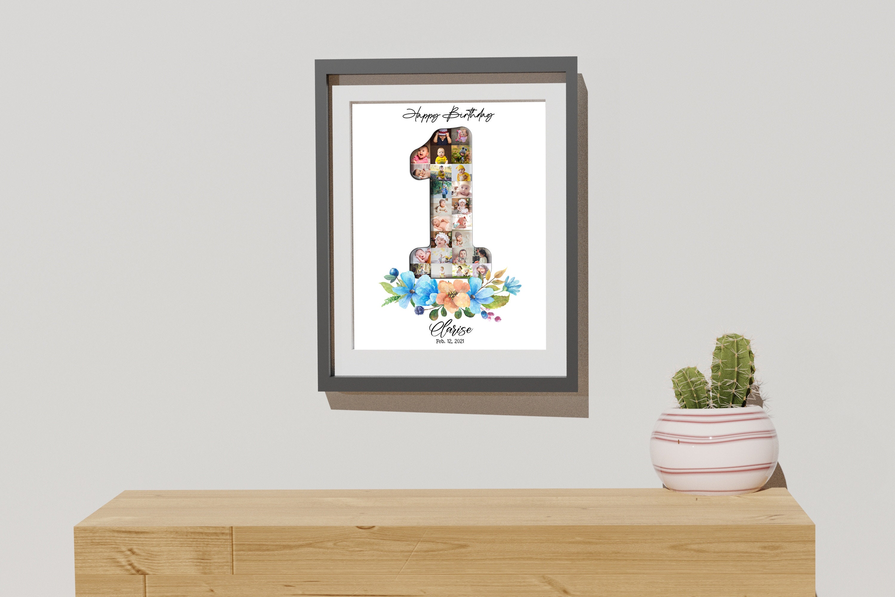 Baby Photo Collage, Number One Photo Collage, First Year Photo, Number ...