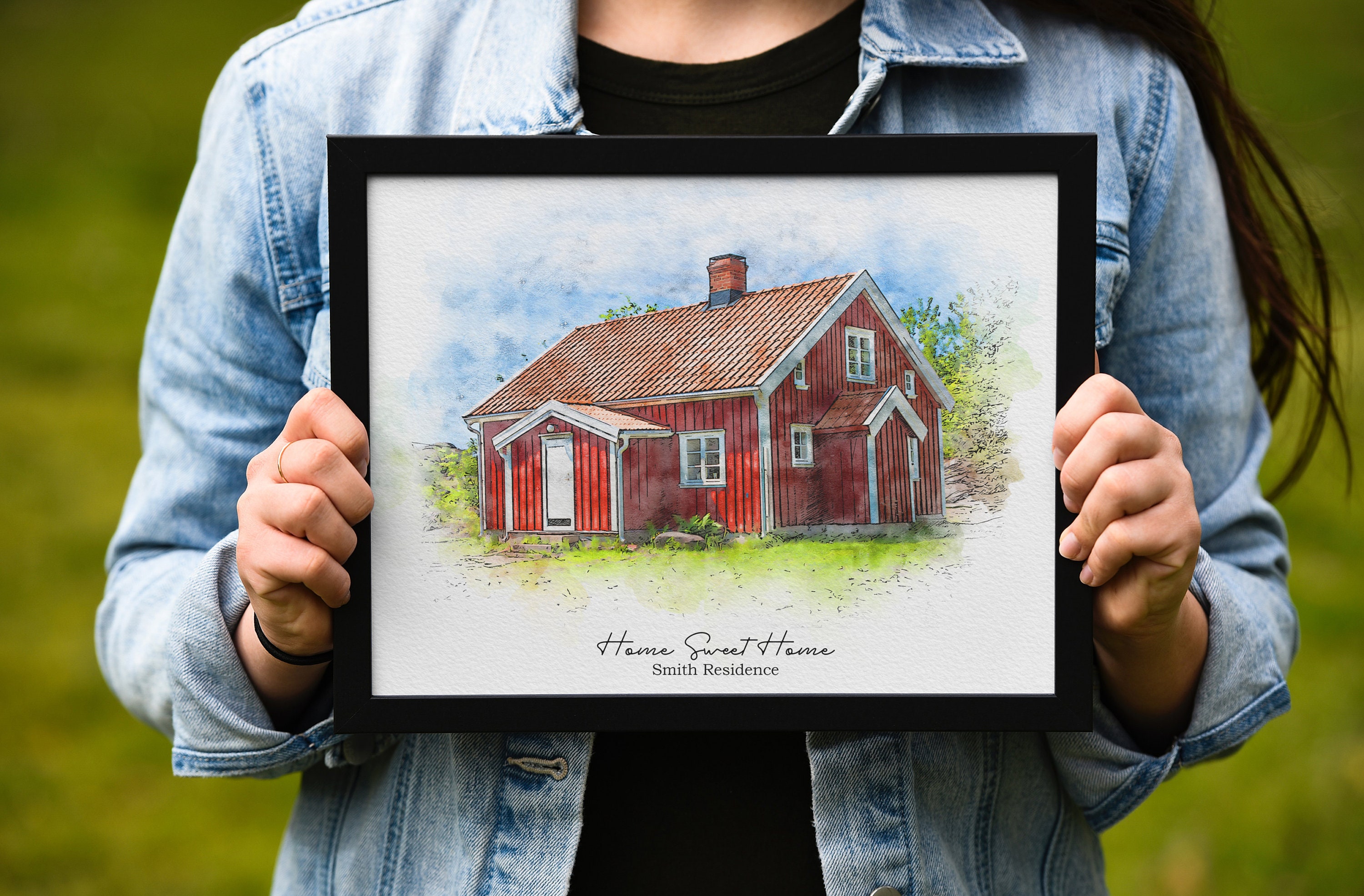 Watercolor House Print, Personalized House Warming Gift, Watercolor ...