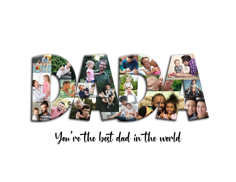 Custom Photo Collage for Dad Dad Photo Collage Fathers Day - Etsy