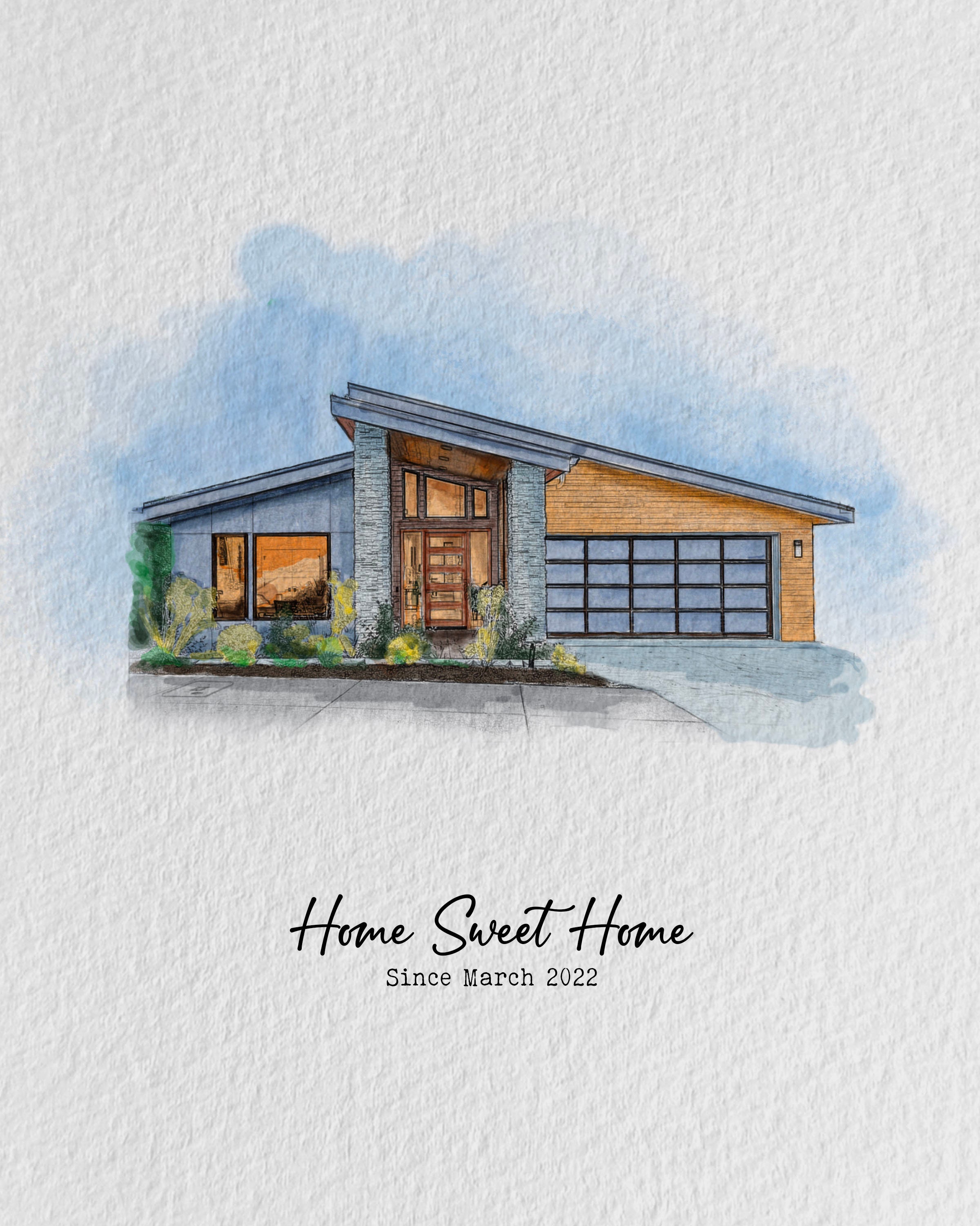 Watercolor House Portrait, Water Color House Painting From Photo ...