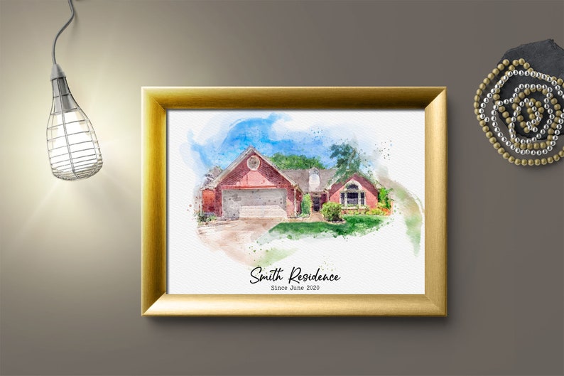 Custom Watercolor House Drawing, Watercolor House Portrait, House ...