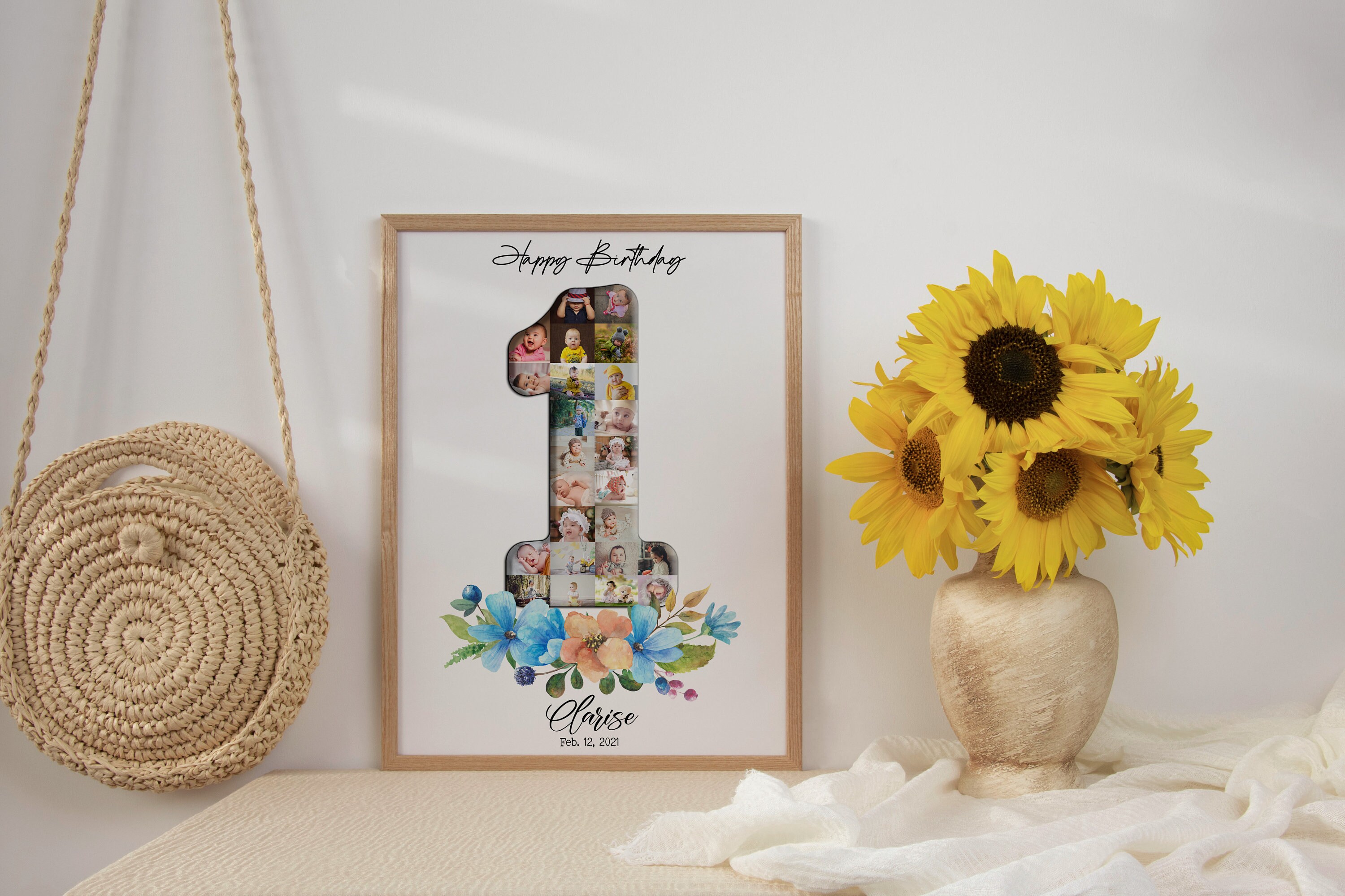 Baby Photo Collage, Number One Photo Collage, First Year Photo, Number ...