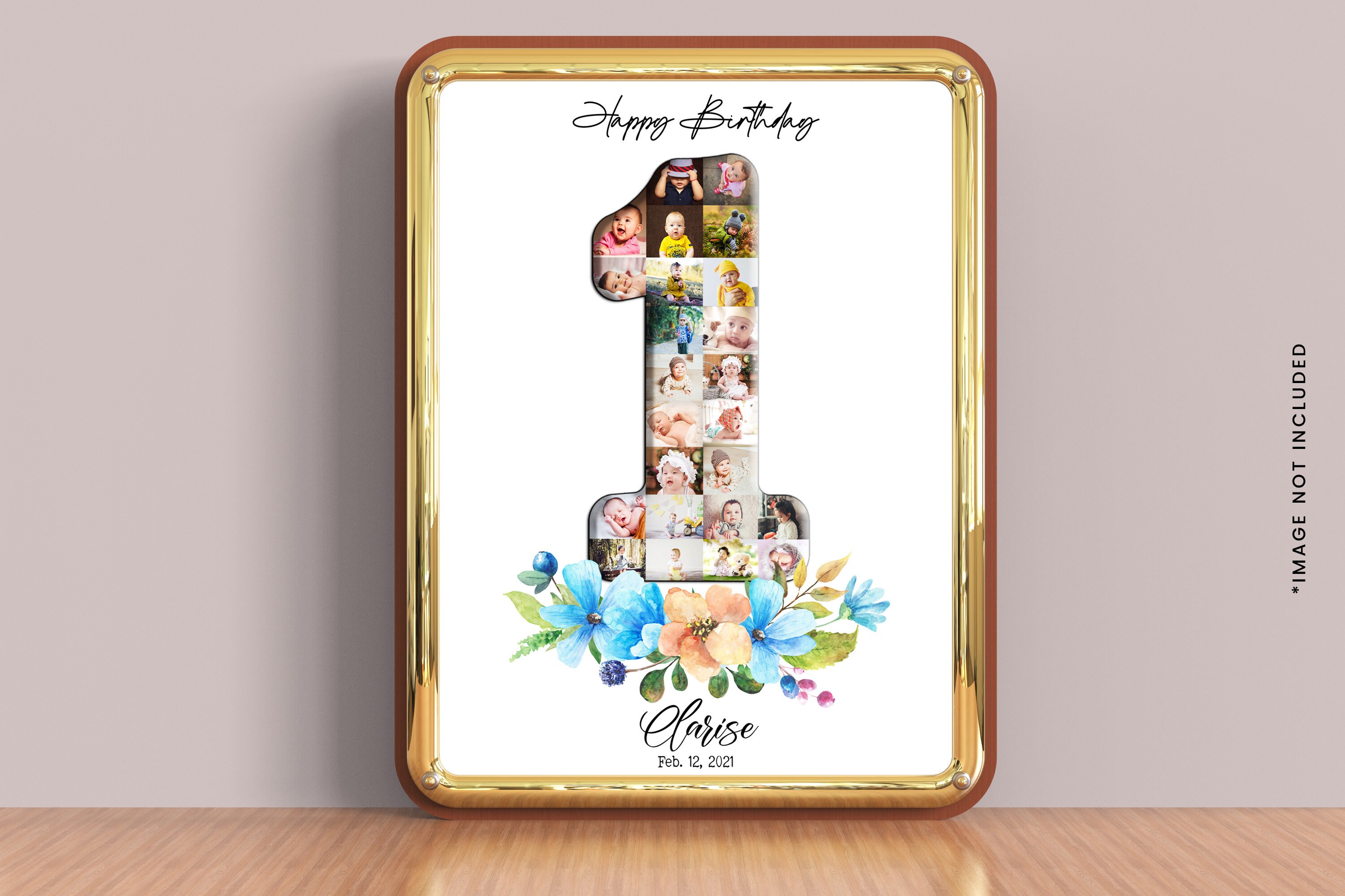 Baby Photo Collage, Number One Photo Collage, First Year Photo, Number ...