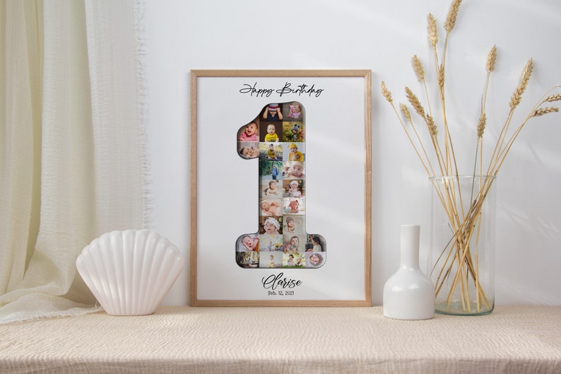 First Birthday Photo Collage Baby Photo Collage 1st - Etsy