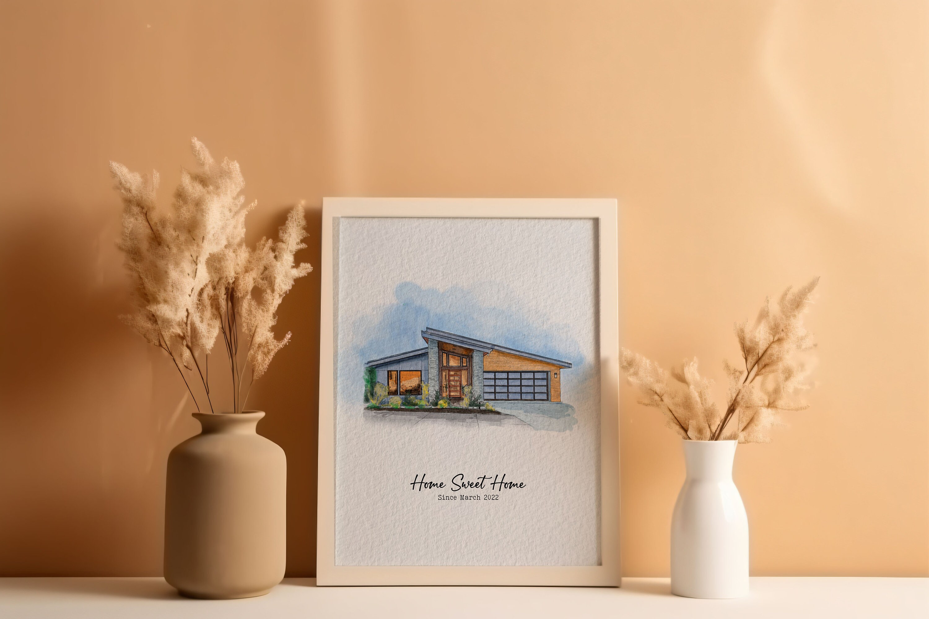 Watercolor House Portrait, Water Color House Painting From Photo ...
