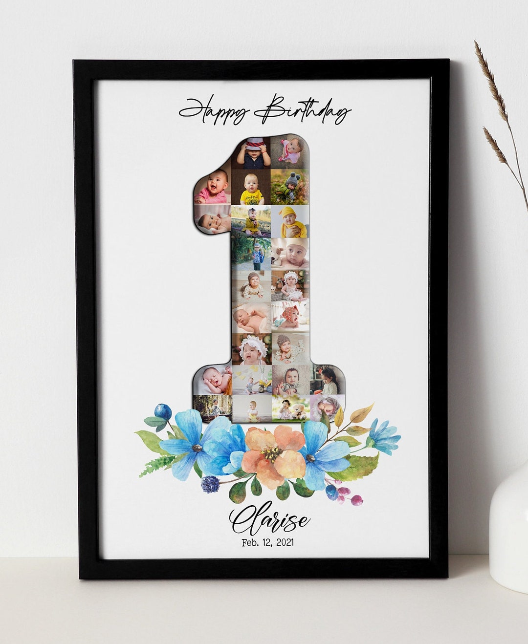 Baby Photo Collage, Number One Photo Collage, First Year Photo, Number ...