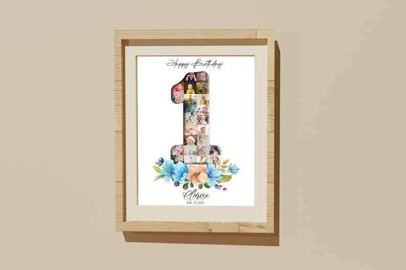 Baby Photo Collage, Number One Photo Collage, First Year Photo, Number ...