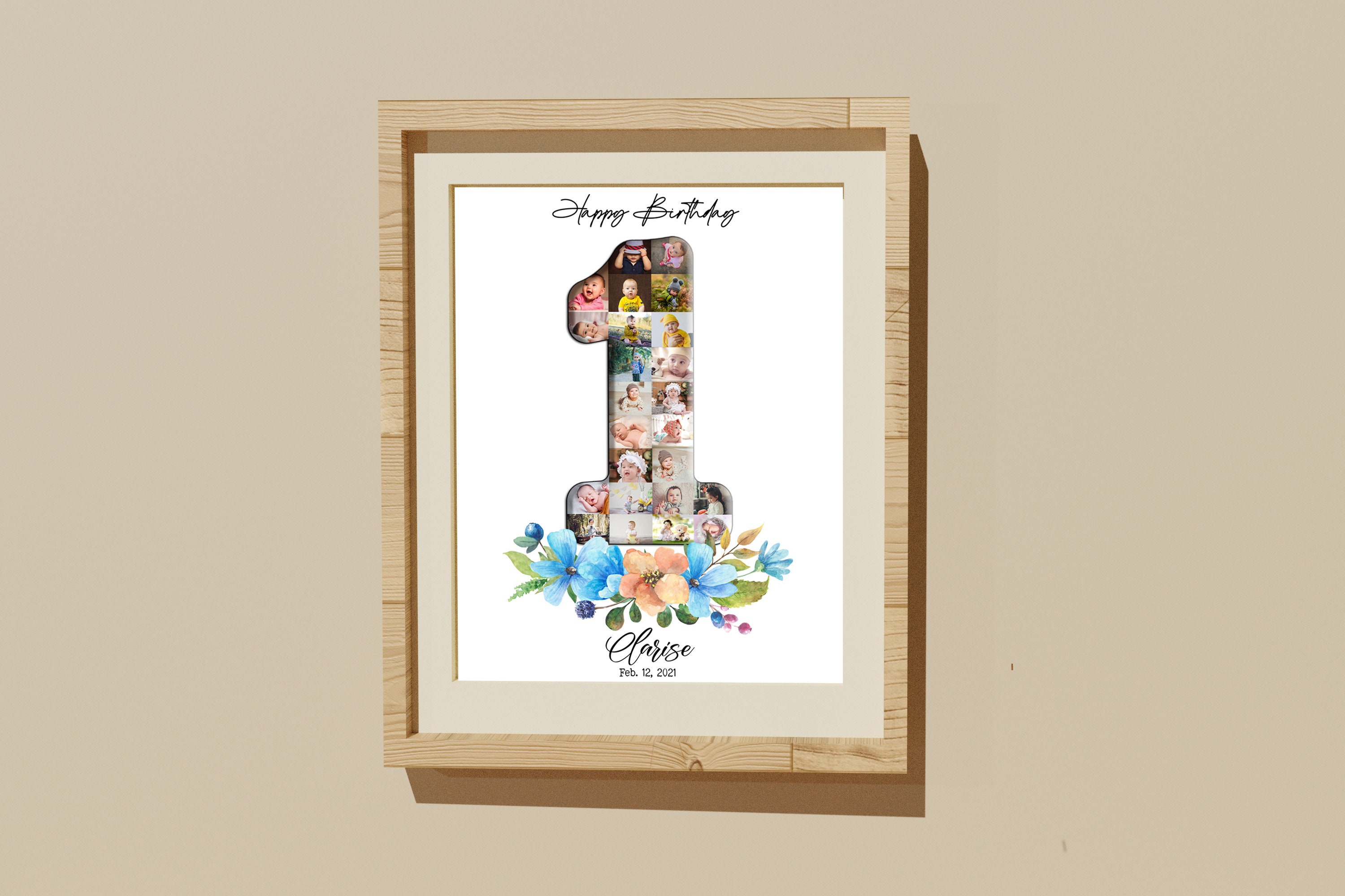 Baby Photo Collage, Number One Photo Collage, First Year Photo, Number ...