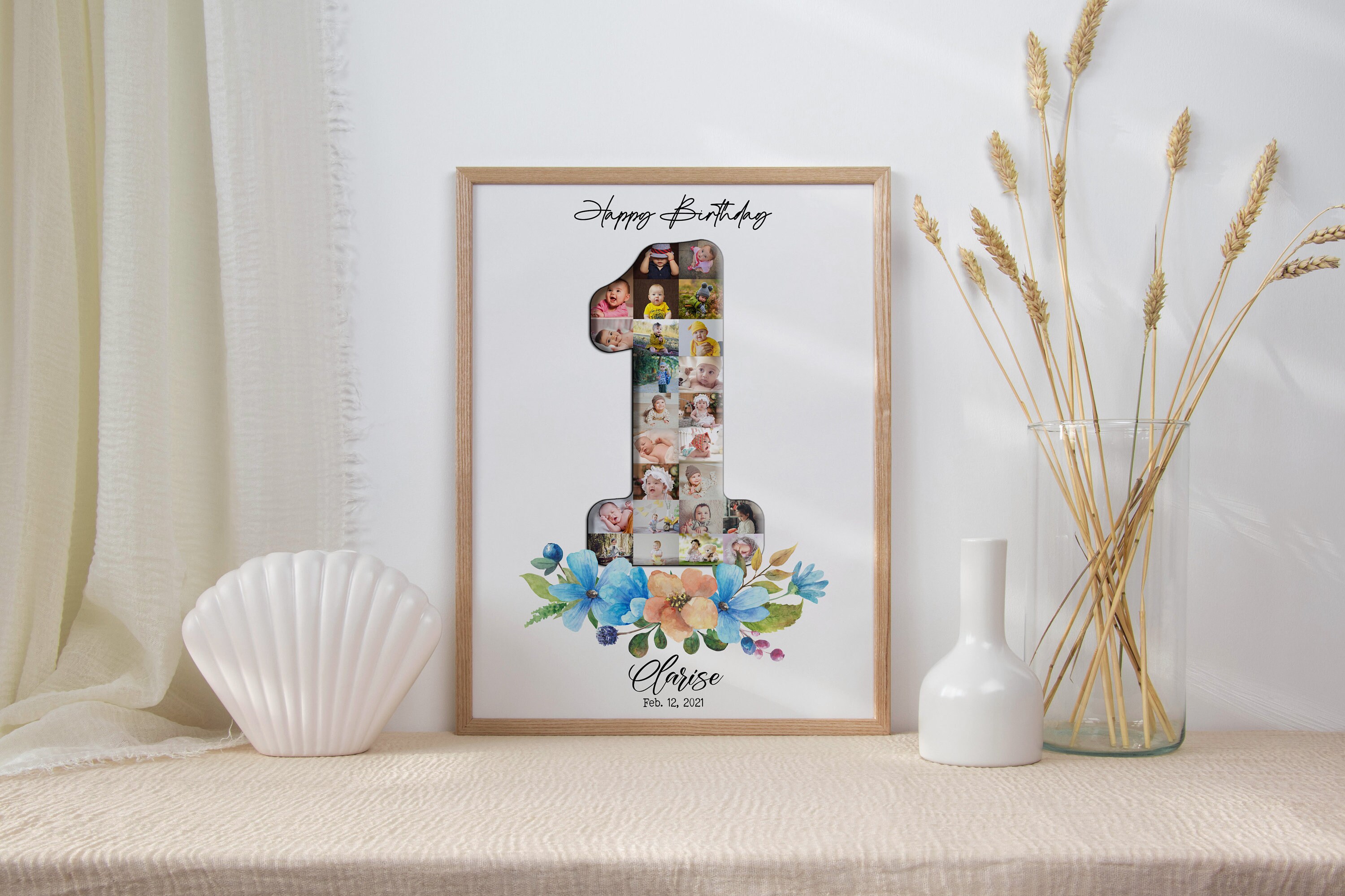 Baby Photo Collage, Number One Photo Collage, First Year Photo, Number ...