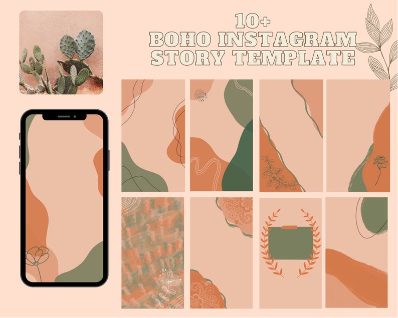 10 Story Backgrounds Boho Templates Flower Story Backgrounds Classic ...
