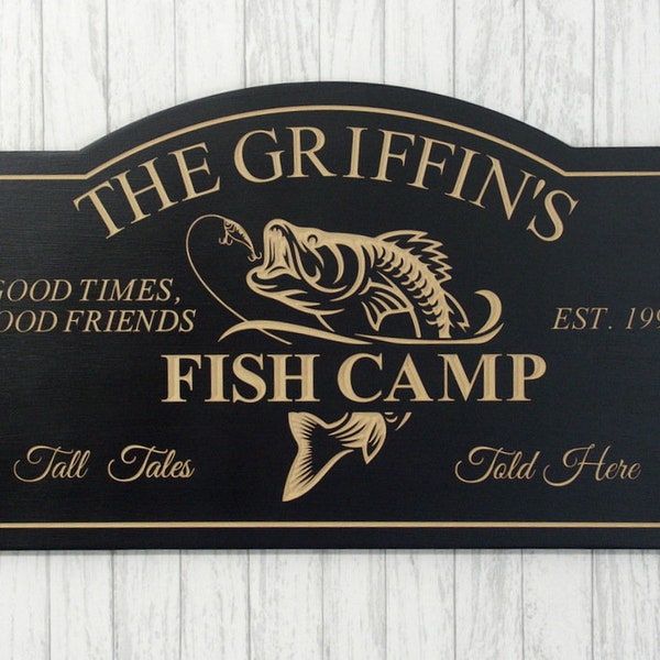 Wood Carved Fish Sign - Etsy