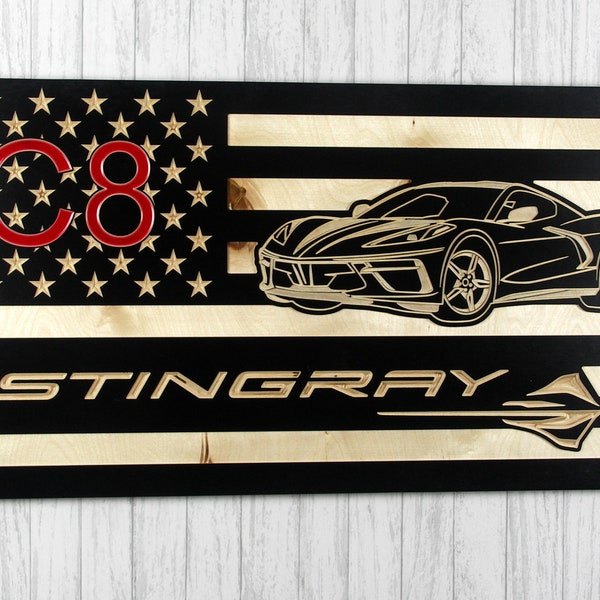 Corvette American Flag - Etsy