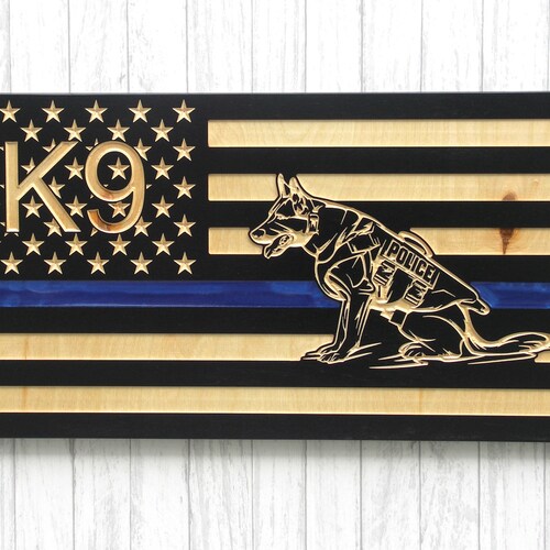 Police K9 Paw Print Sign Thin Blue Line K9 Sign Law - Etsy