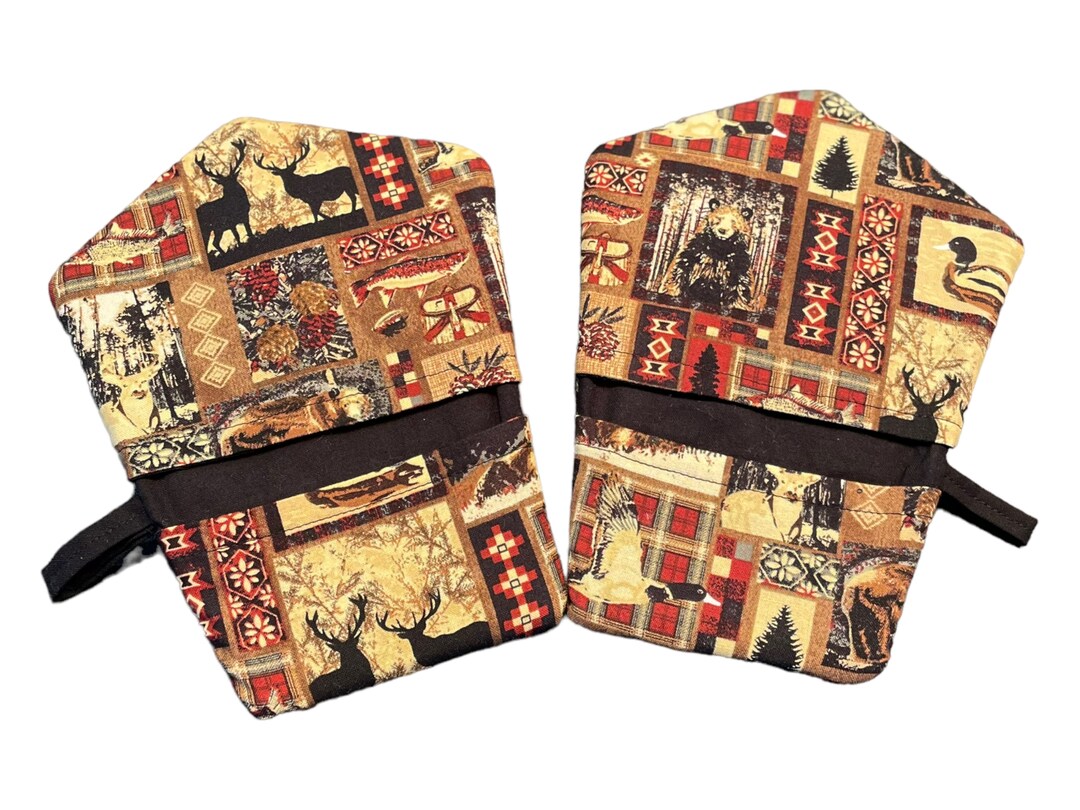 Finger Potholders Outdoors Decoy Bear Deer Pattern Black - Etsy