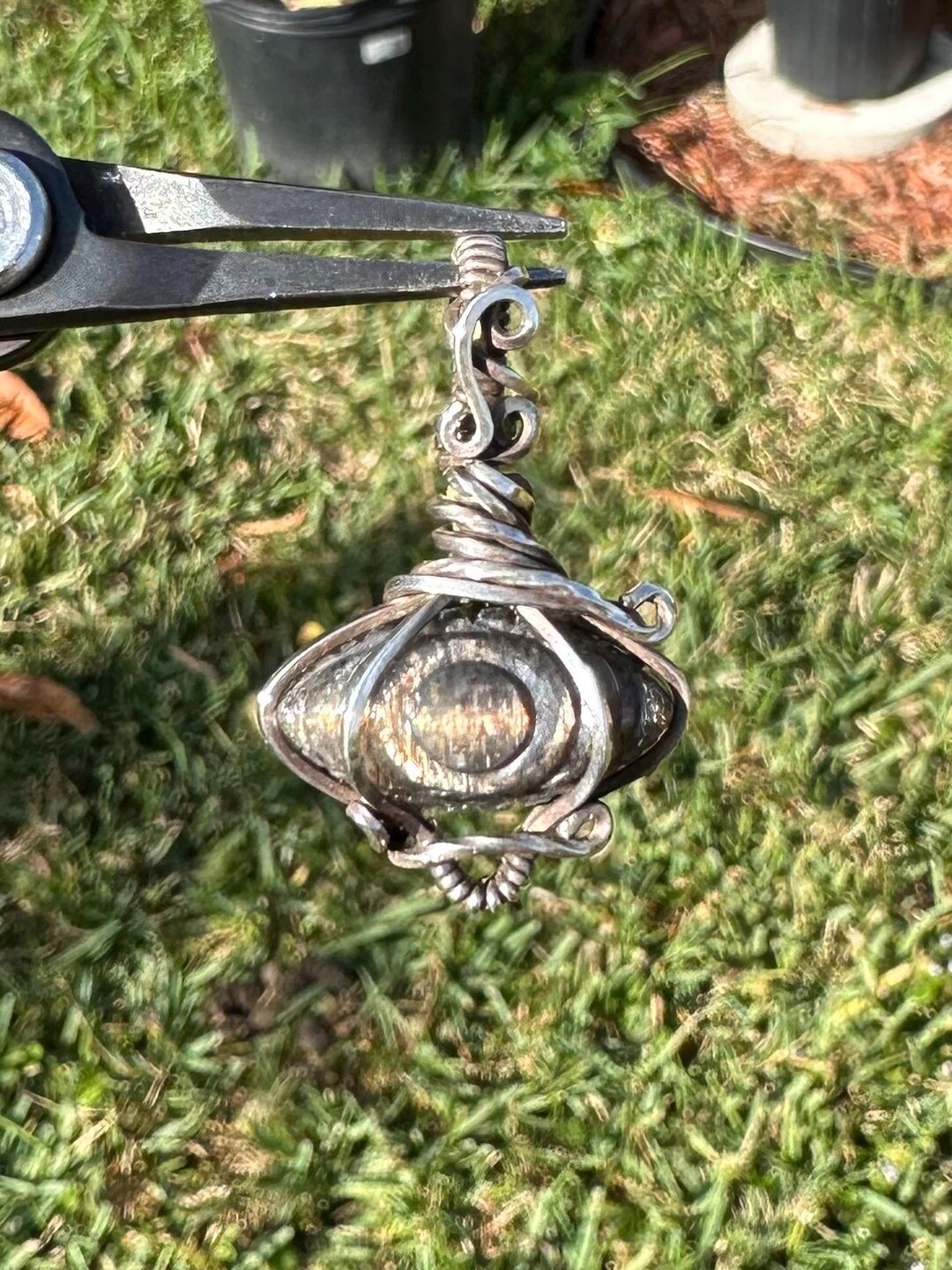 Silver Sheen Obsidian Eye Pendant - Etsy