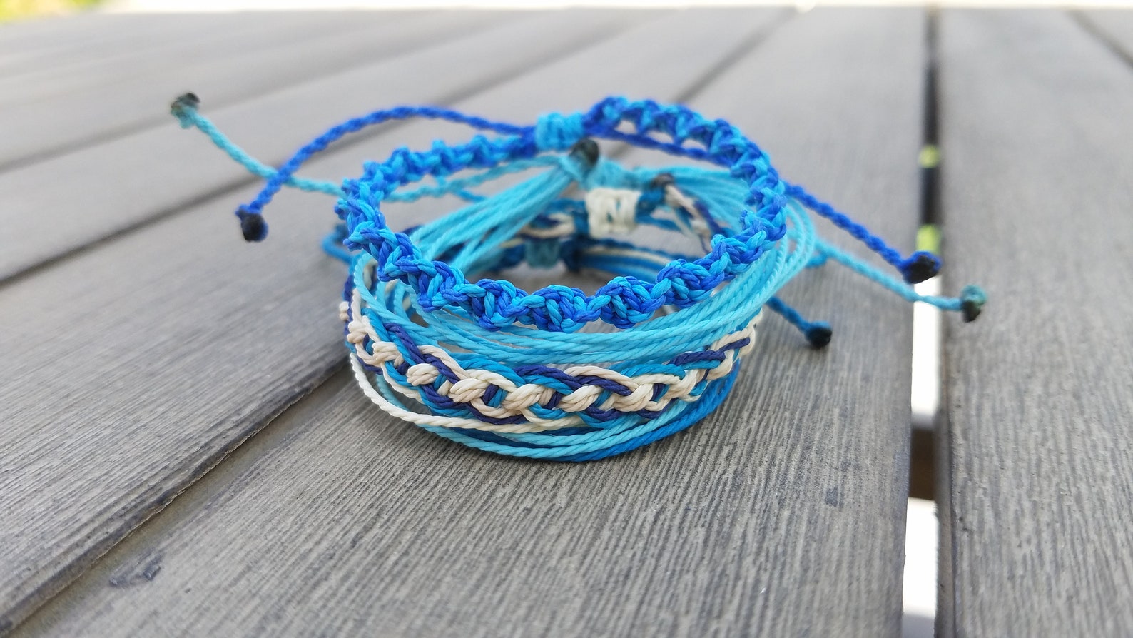Blues Bracelet Set Waterproof Bracelets Wax Cord Bracelet | Etsy