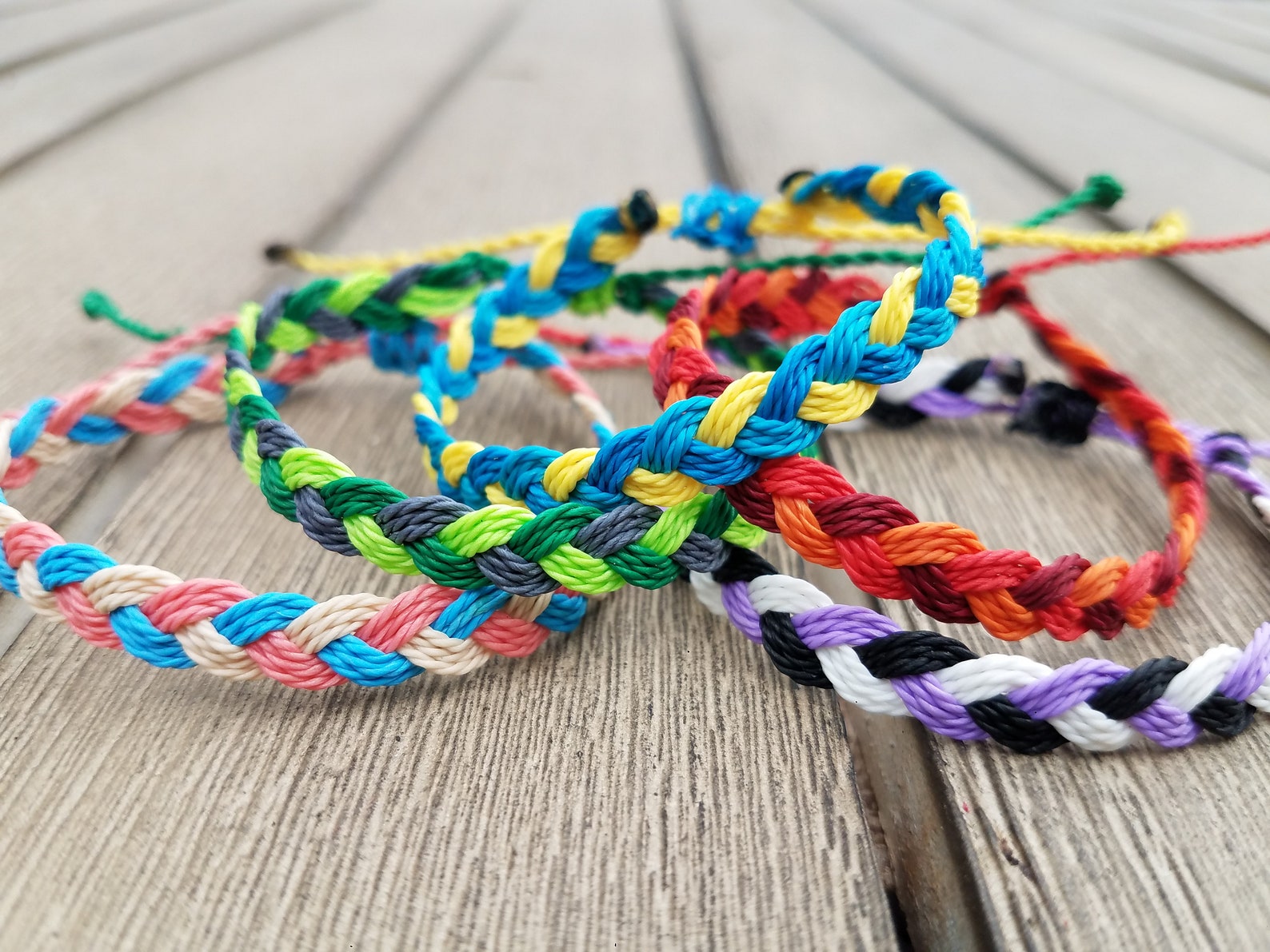 Pulseras trenzadas Pulseras hechas a mano Impermeables - Etsy España