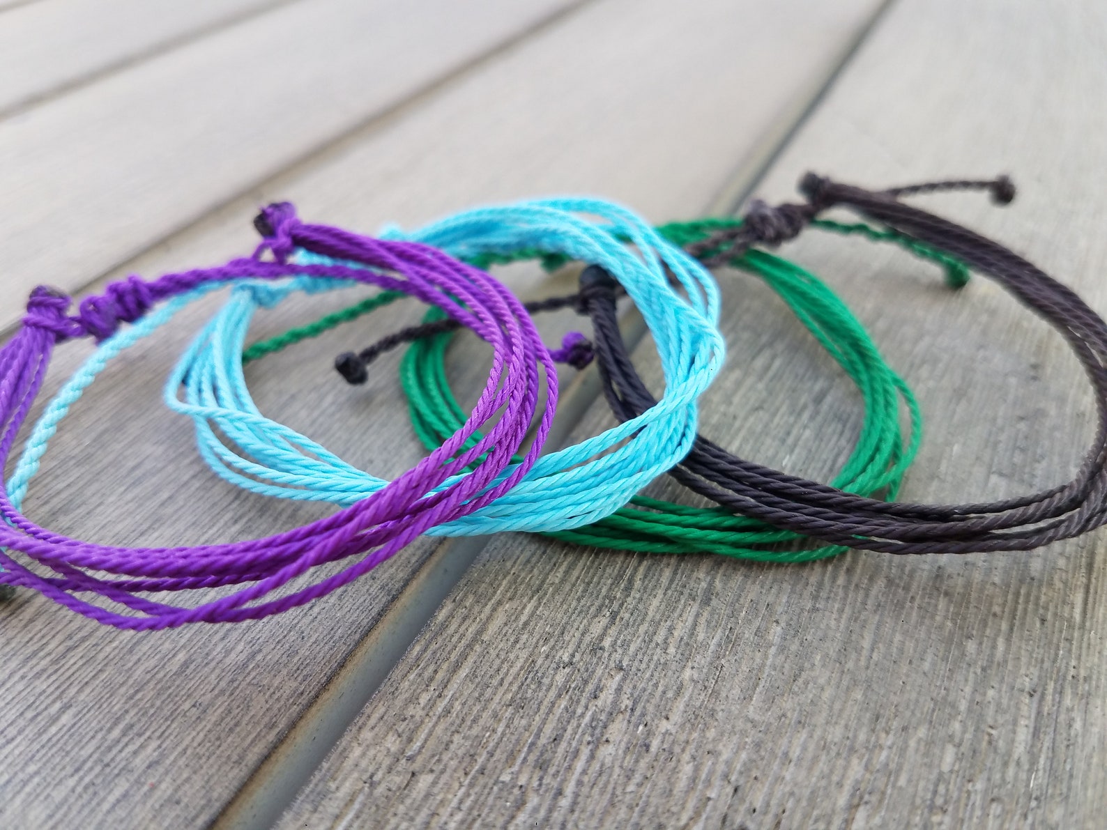 Simple Waterproof Bracelets Solid Color Handmade Bracelets | Etsy