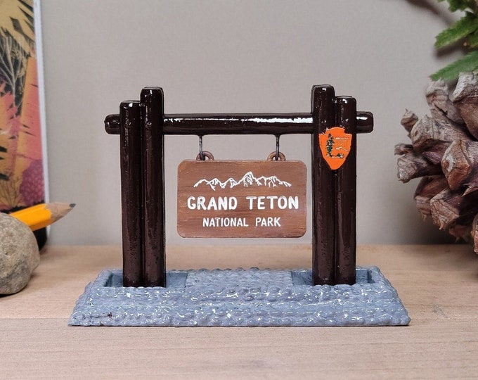 Grand Teton National Park Entrance Sign Replica Miniature 3D Print ...