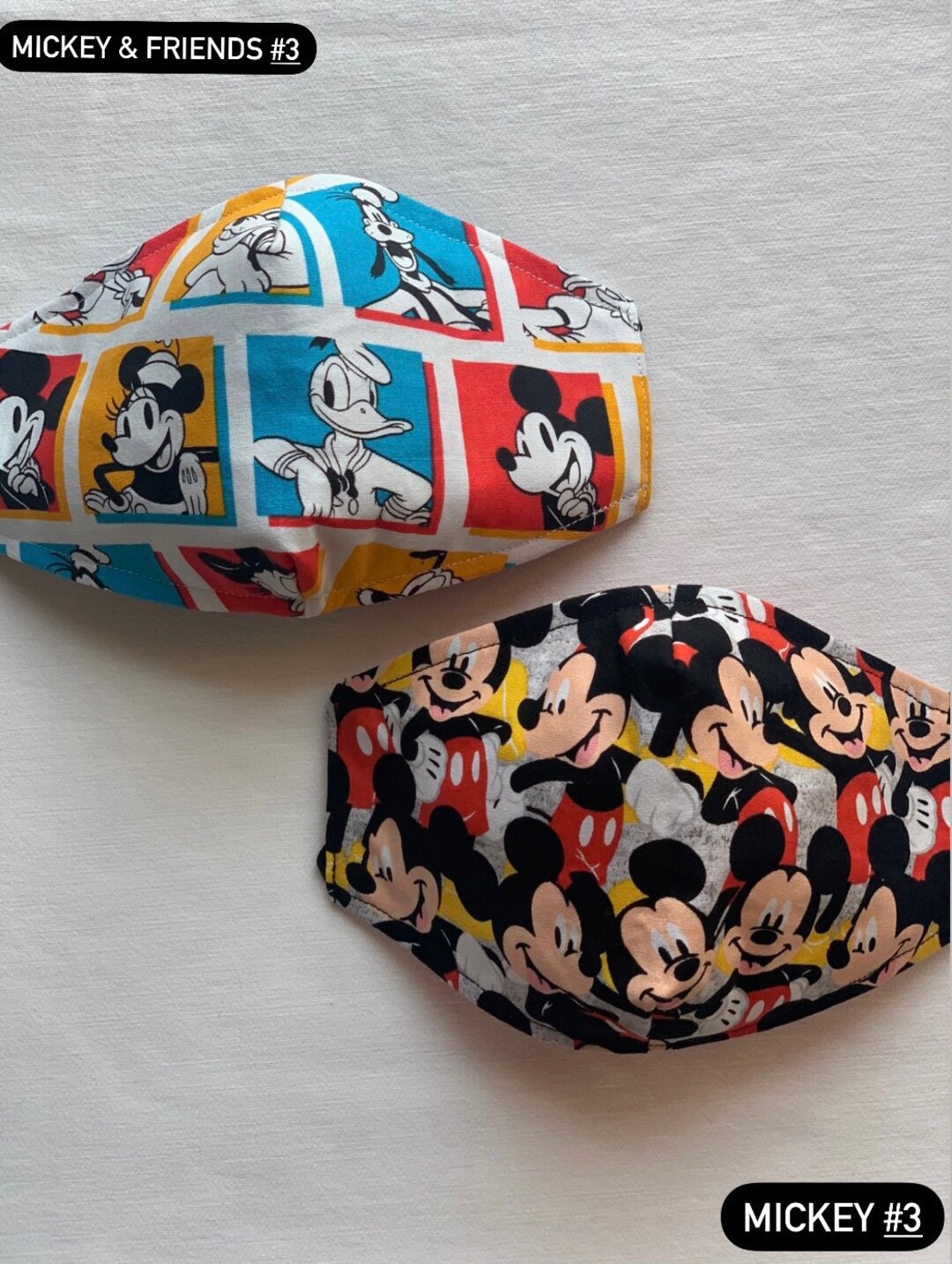 Mickey & Minnie Masks Cotton Face Masks Nose Wire and Filter Included ...