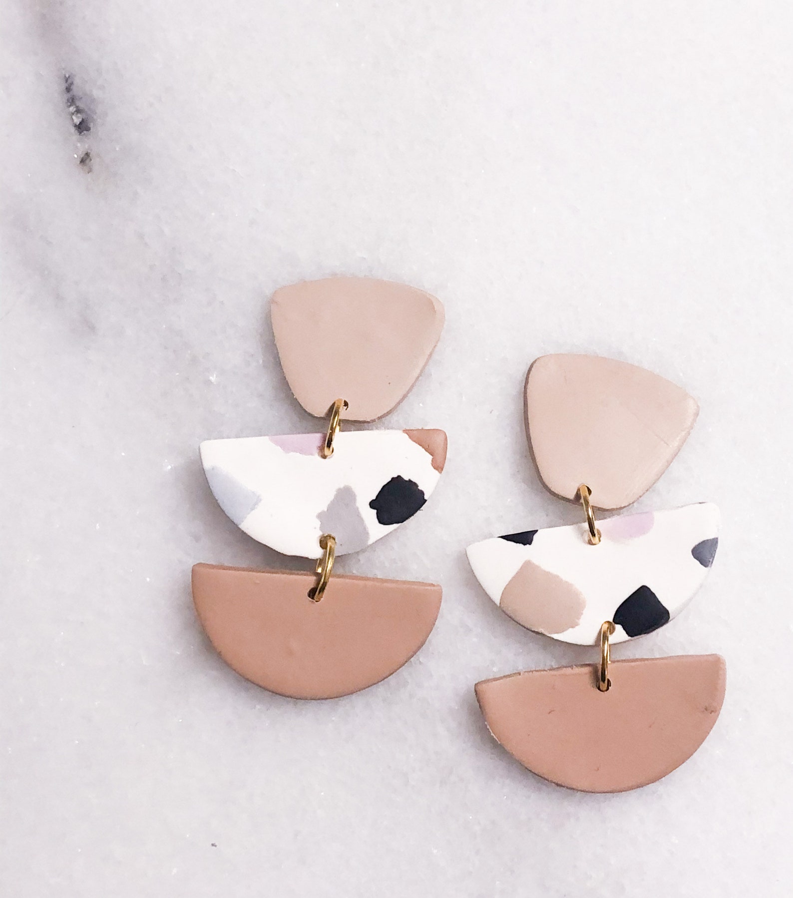 The Bessie / Fall Rust and Neutral Terrazzo Polymer Clay - Etsy