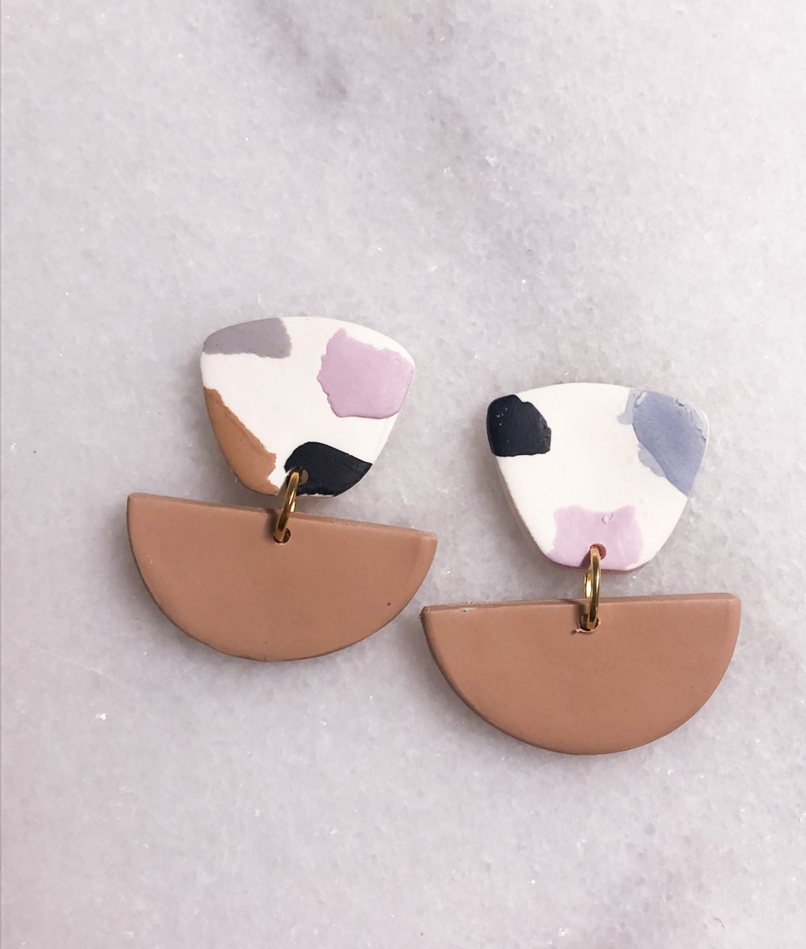 The Bessie / Fall Rust and Neutral Terrazzo Polymer Clay - Etsy