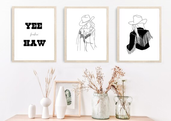 Cowgirl Print Country and Western Style Print Western Wall - Etsy