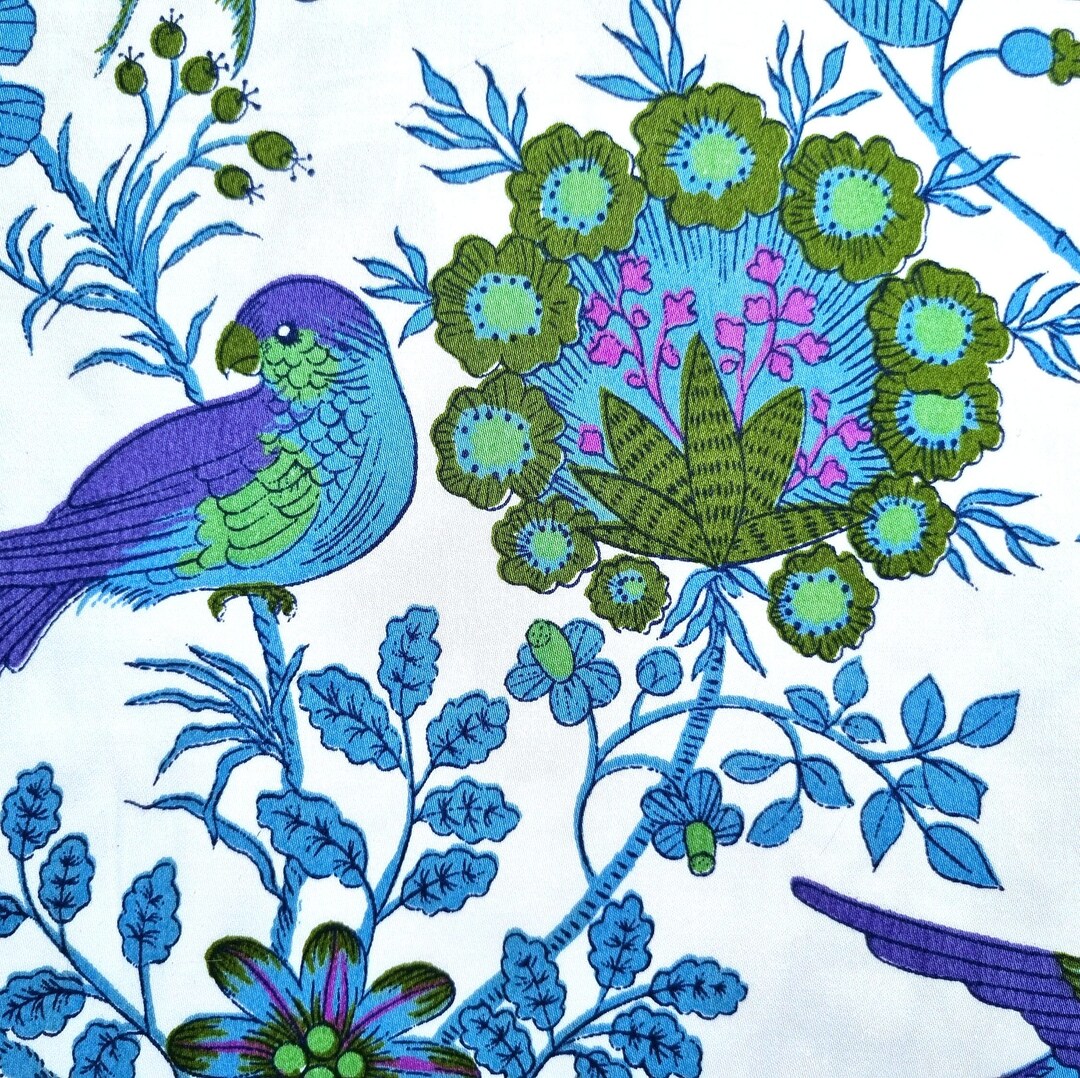 Vintage Fabric, 70s Fabric, Jonelle Fabric, Boho Blue Purple Green ... Vintage Fabric, 70s Fabric, Jonelle Fabric, Boho Blue Purple Green ...