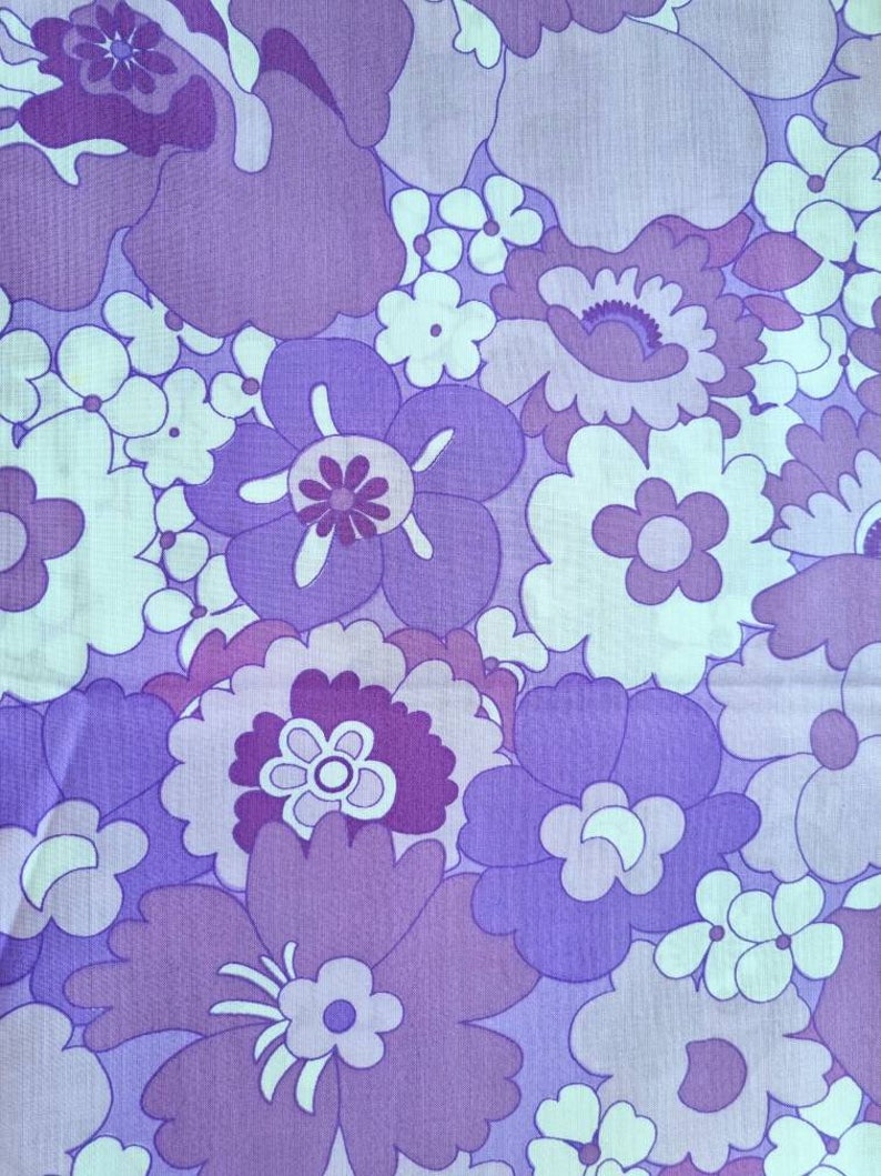 Vintage Fabric 70s Fabric Vintage Dorma New Unused Retro Flower Power ...