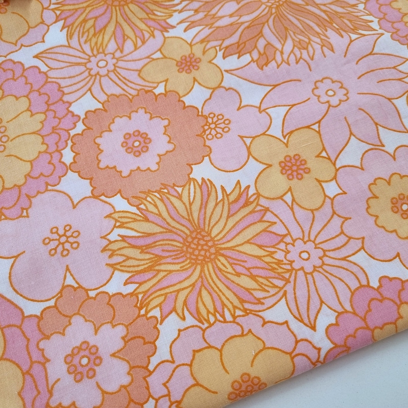 Orange Pink Fabric - Etsy