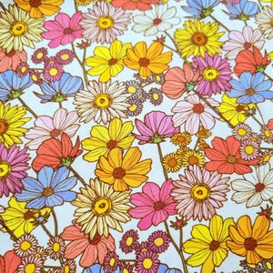 Retro Fabric Vintage Style Floral Craft Fabric Cotton Pink Purple ...