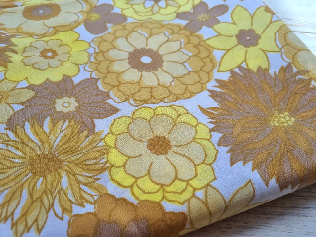 Vintage Fabric 1970s Fabric Retro midcentury Funky Fabric New Unused ...