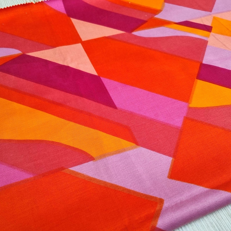 Midcentury Orange Fabric - Etsy UK