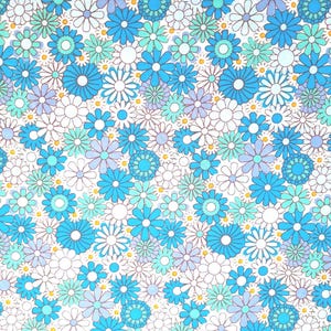 Retro Fabric, Vintage Style Floral Fabric, Craft Fabric, Polycotton ...