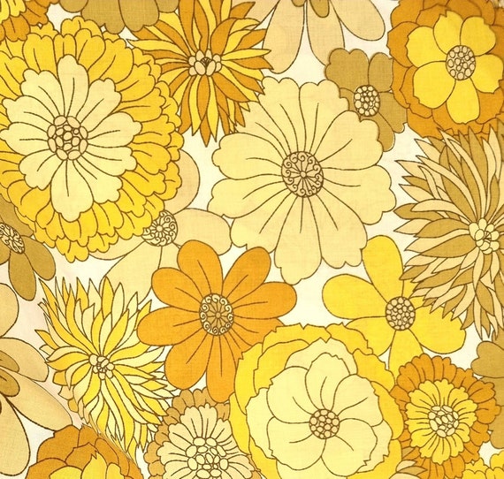 Vintage Fabric 70s Fabric Retro midcentury Funky - Etsy