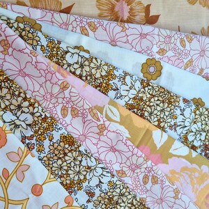 Vintage Fabric Bundle 70s Fabric 8X Fat Quarters Floral Retro ...