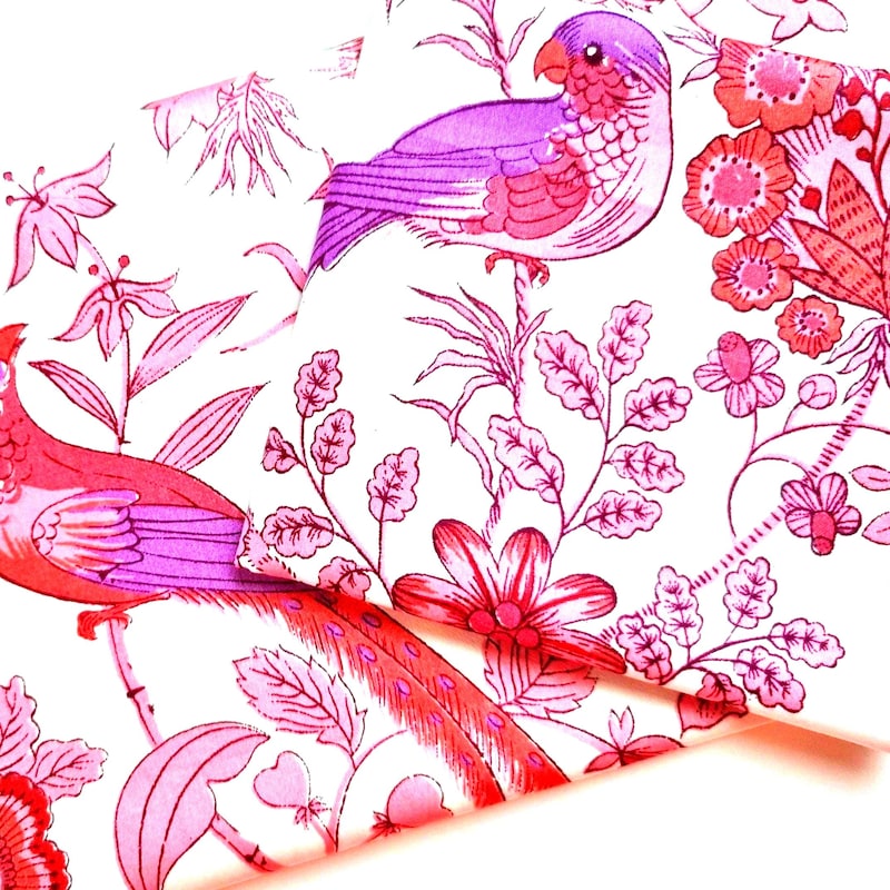 Island Print Red Fabric - Etsy UK