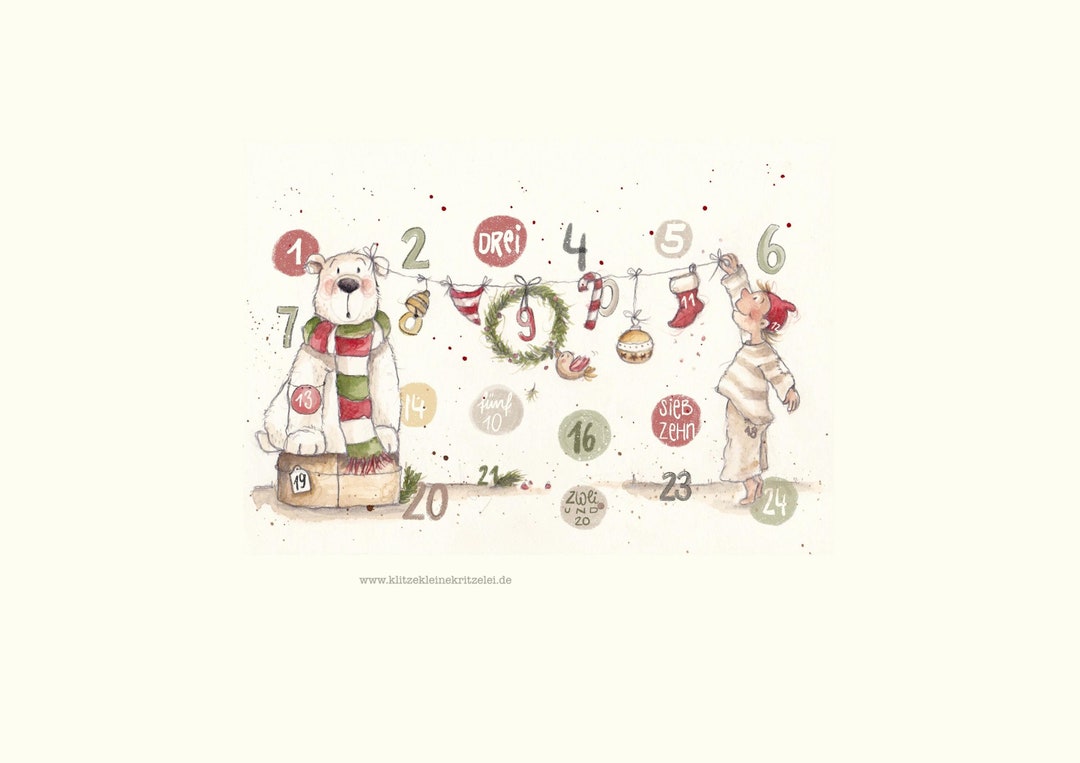 File "advent Calendar Christmas Garland" to Print, Pack and Give Away ...