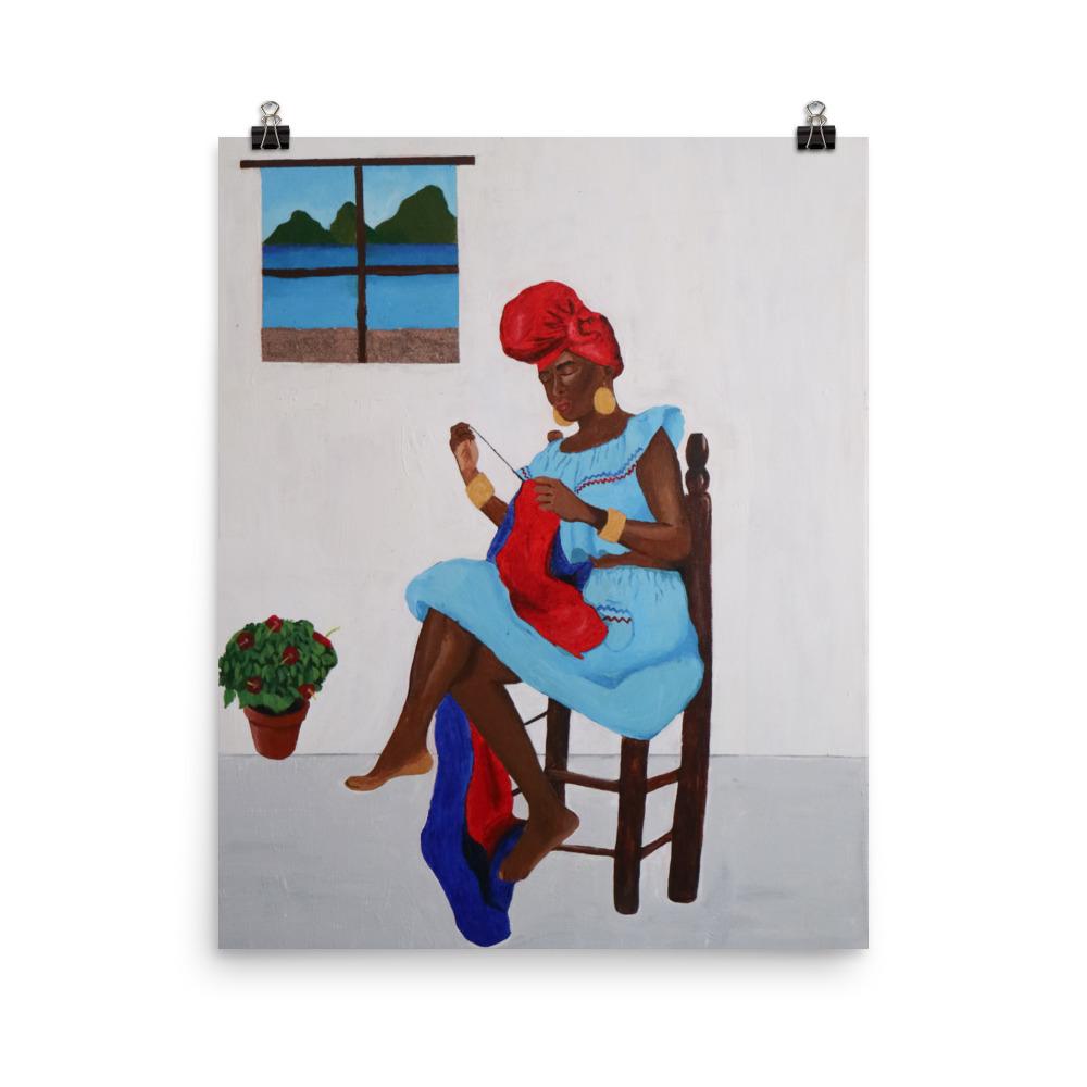 Haitian Woman Acrylic Painting Print, Catherine Flon - Etsy