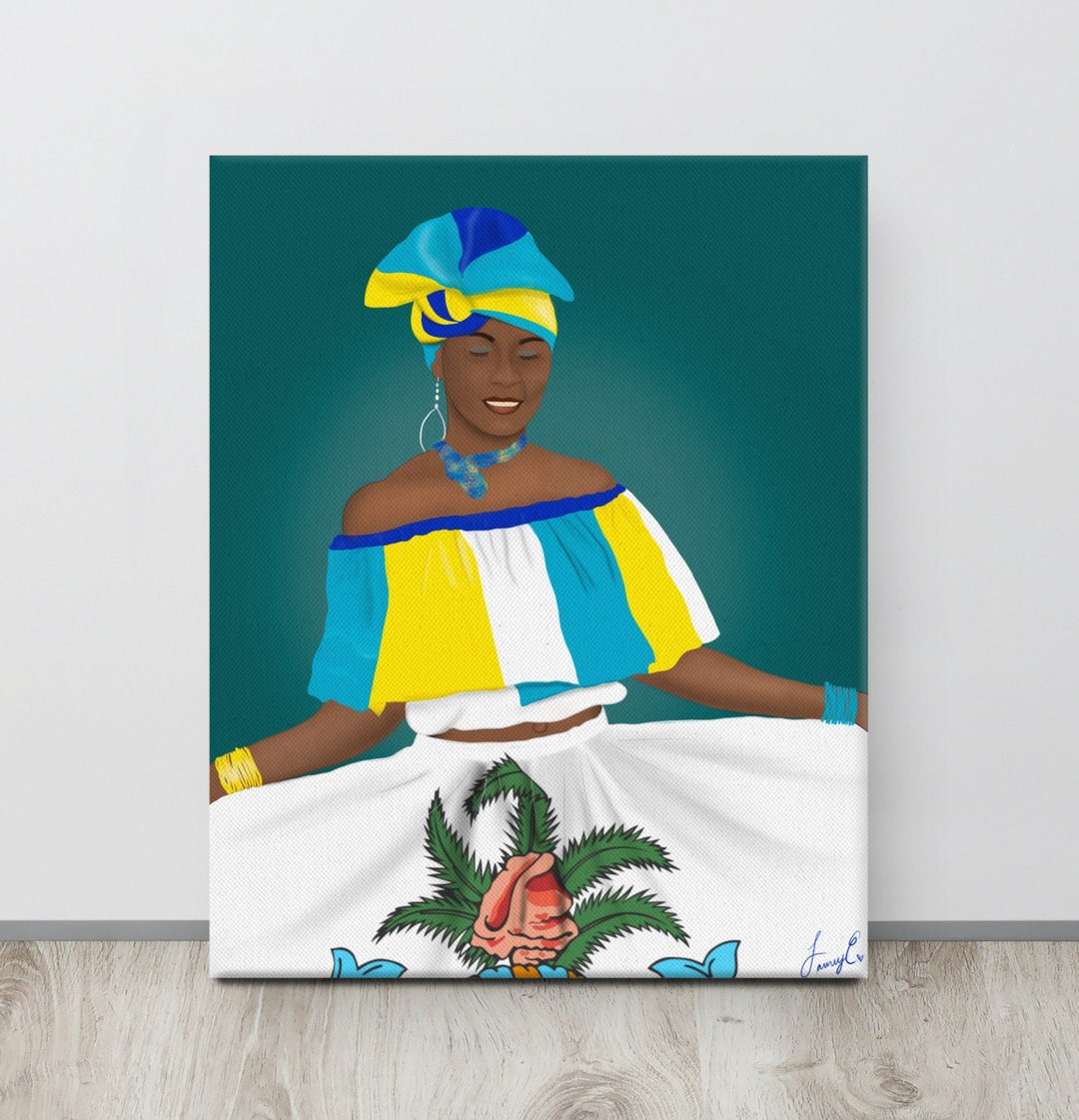 Bahamian Art Prints, Canvas Art Prints, Black Woman Bahamas Wall Art ...
