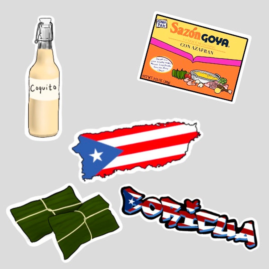 Puerto Rico Sticker Pack, Boricua Pride, Coquito Sticker, Goya Sazon ...