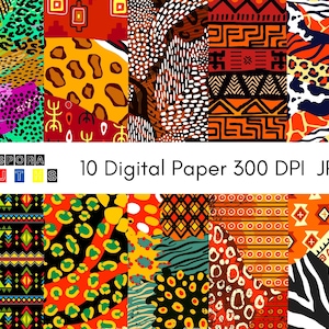 African Digital Paper Pack Printable Scrapbooking Papers - Etsy Canada