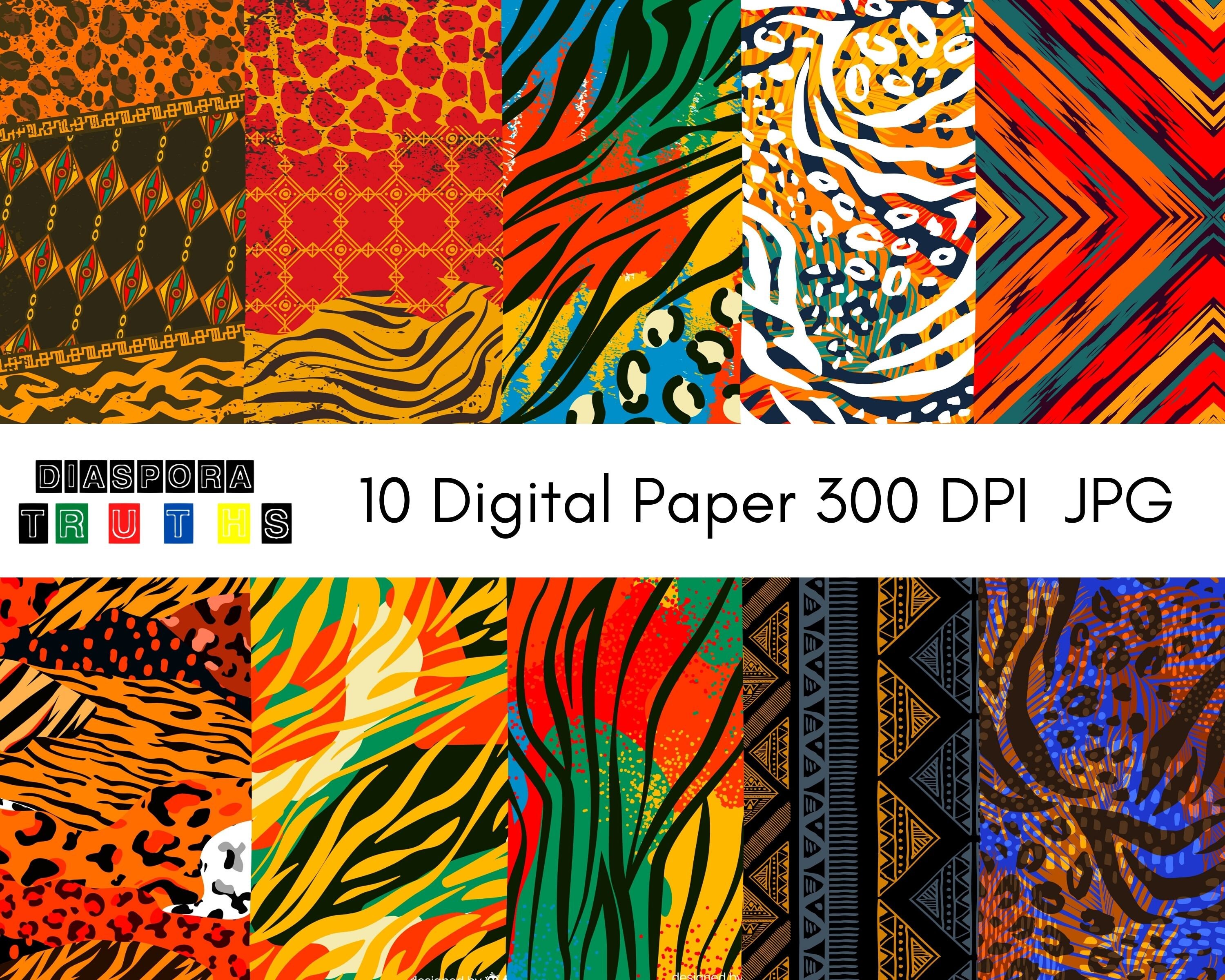 Modern African Digital Paper Pack Digital Scrapbook Paper - Etsy