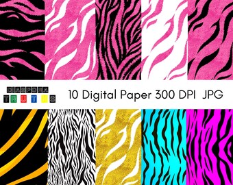 Digital Scrapbook Papers Safari Jungle Animal Print Patterns INSTANT ...