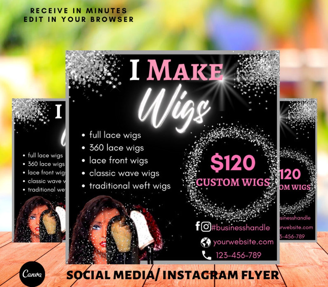 Social Media Wig Flyer Wig Flyer Template Custom Wig Flyer - Etsy