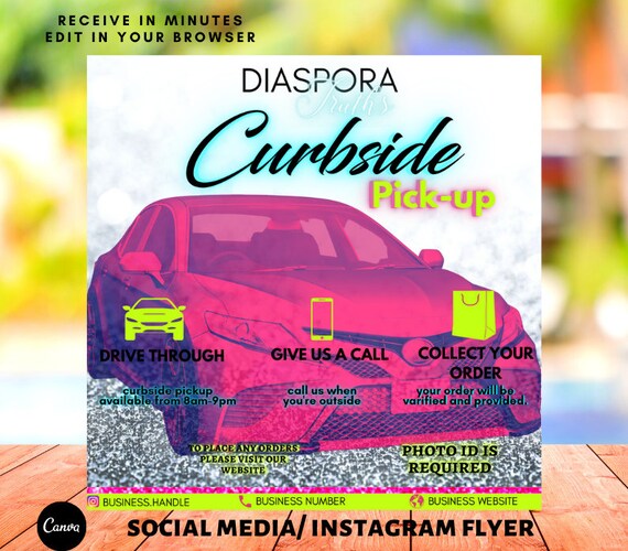 Curbside Pickup Flyer Delivery Service Flyer Social Media | Etsy
