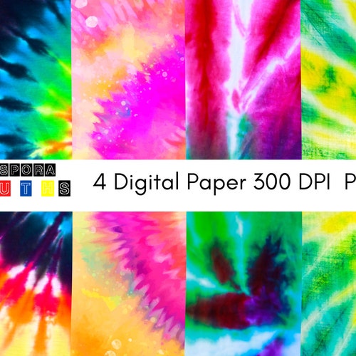 Tie Dye Digital Paper Colorful Tie-dye Digital Paper Pack | Etsy