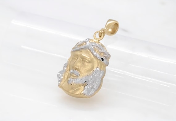 14 karat yellow white gold Jesus Christ pendant - Gem